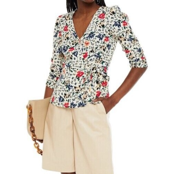 ba&sh | Tops | Bash Floral Paco Wrap Top Euc | Poshmark